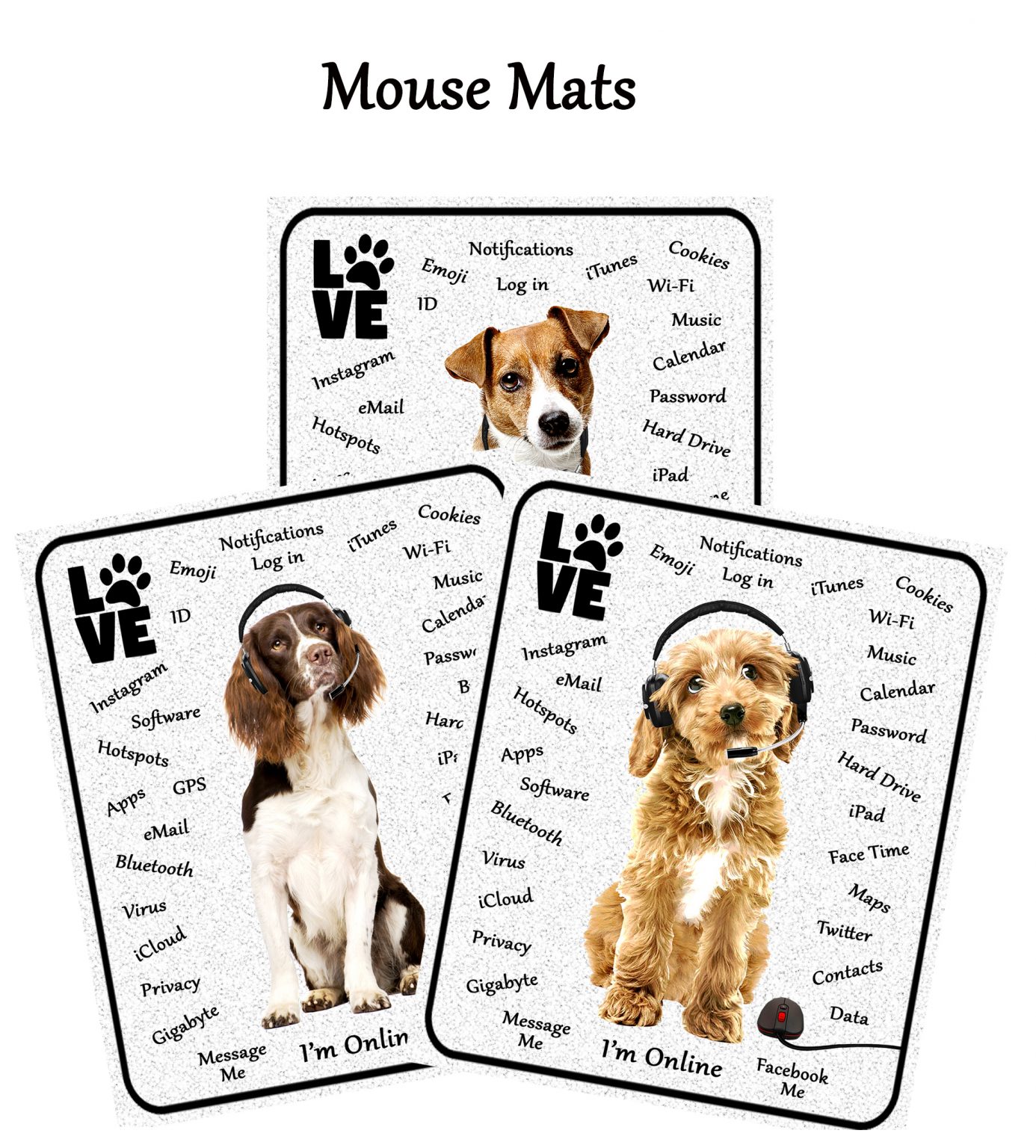 Springer Spaniel Gift – Fun Novelty Mouse Mat Pad (I’m Online) Size ...
